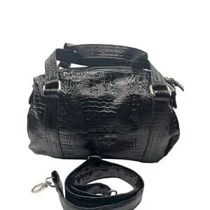 Sag Harbor | Bags | Sag Harbor Black Faux Crocodile Hobo Style Bag With ...